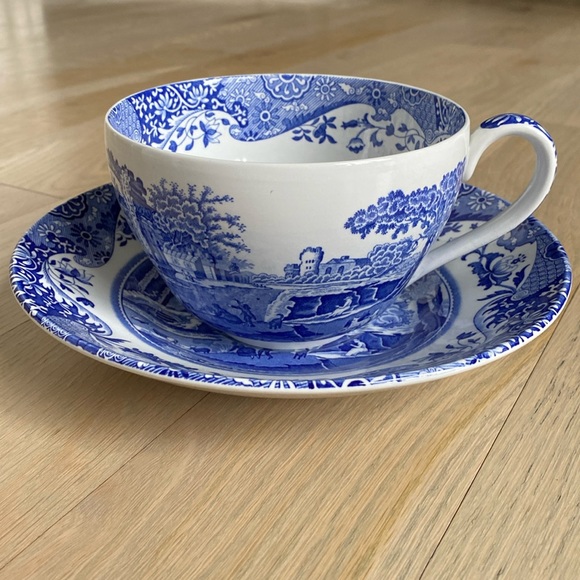 Spode | Dining | Spode Blue Italian Jumbo Cup And Saucer Set Vintage ...
